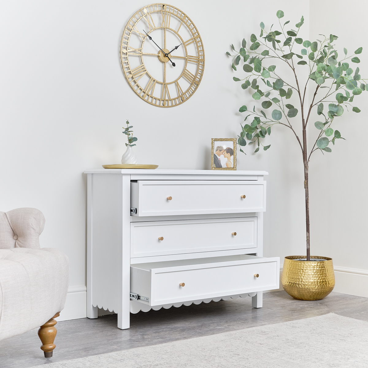 Scallop Chest of Drawers - Staunton White Range | Flora Furniture