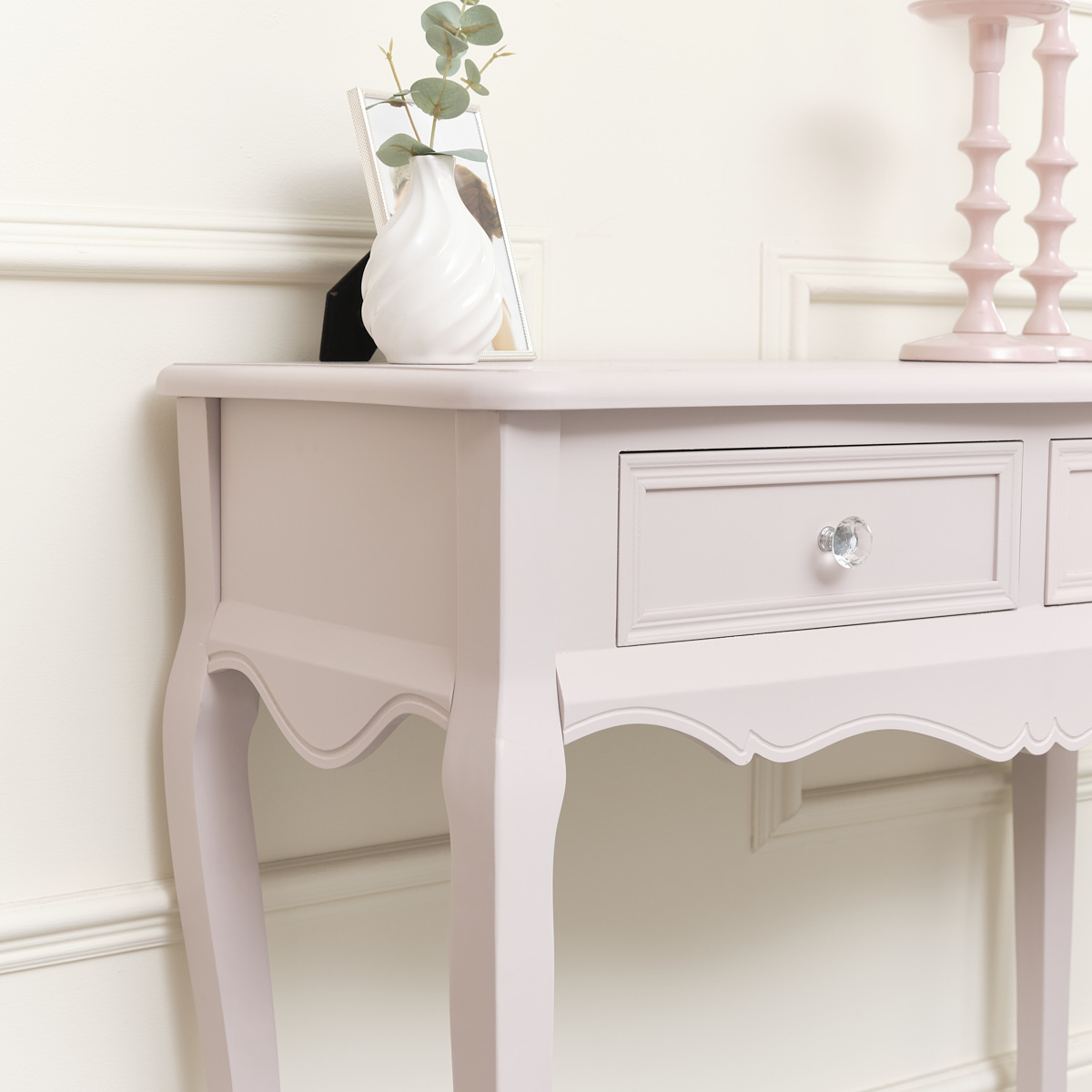 Pink Console / Dressing Table - Victoria Pink Range | Flora Furniture
